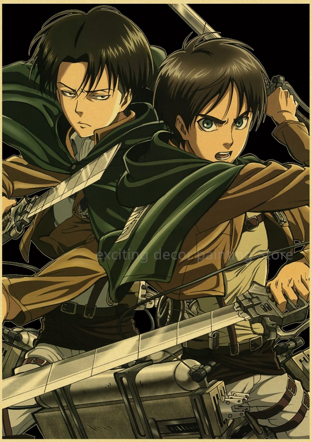 Poster Attaque des Titans : Livai & Eren | Boutique Manga