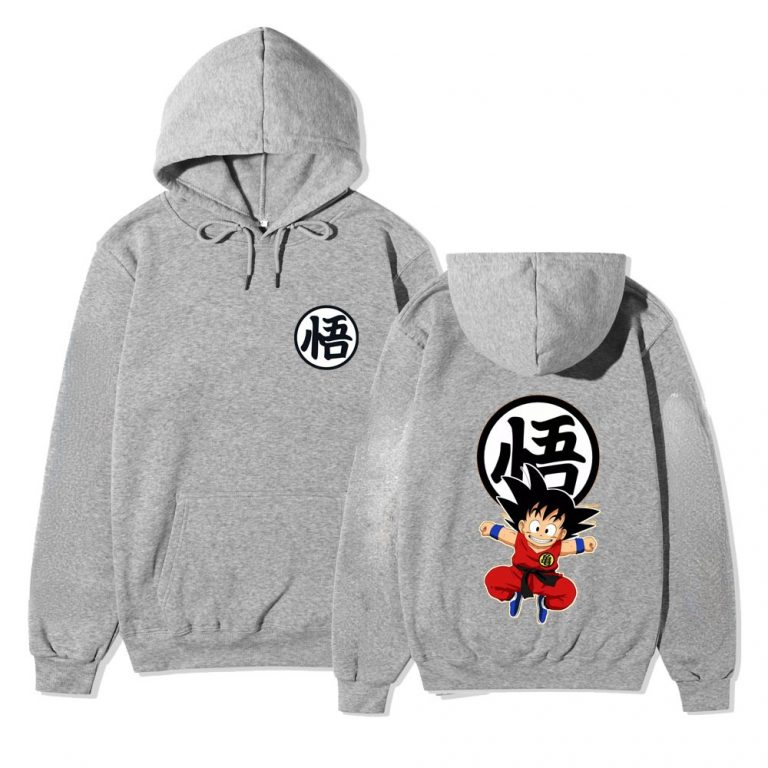 Sweat à Capuche Dragon Ball : Goku Enfant Gris | Boutique Manga